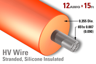 12 AWG - Stranded Core Wire, High Voltage