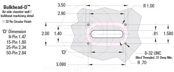 50-Pin HV Bulkhead-D Feedthrough | Accu-Glass Products Inc.