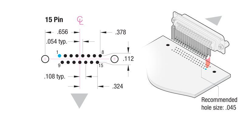 HV PCB Connector - 15 Pin - Male | Accu-Glass Products Inc.
